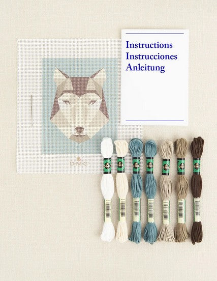 Geo Wolf Needlepoint Kit - DMC - Needlepoint Joint