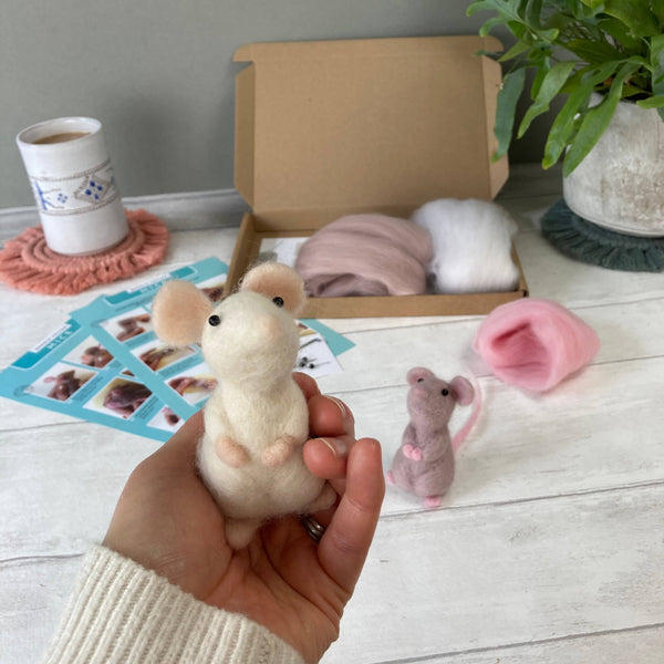 Needle Felting Kit - Mouse - Learn To Make TWO Cute Mice - Needlepoint ...