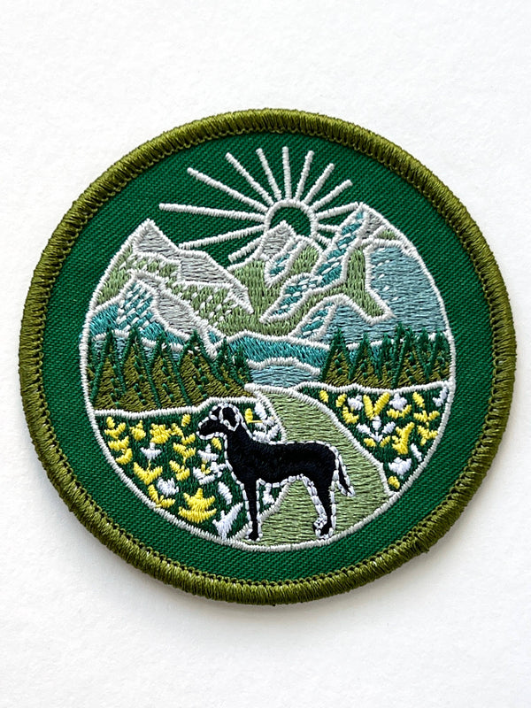 Trail Dog Embroidery Sticker Patch - Needlepoint Joint
