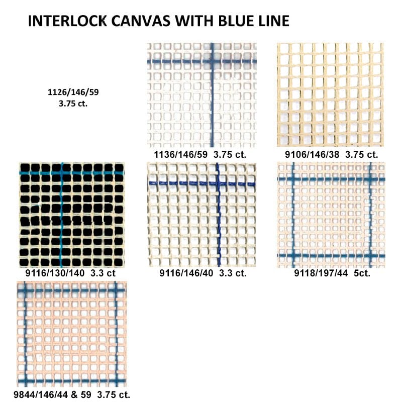Interlock Rug Canvas Blue Line 5 count / 44" - Needlepoint Joint